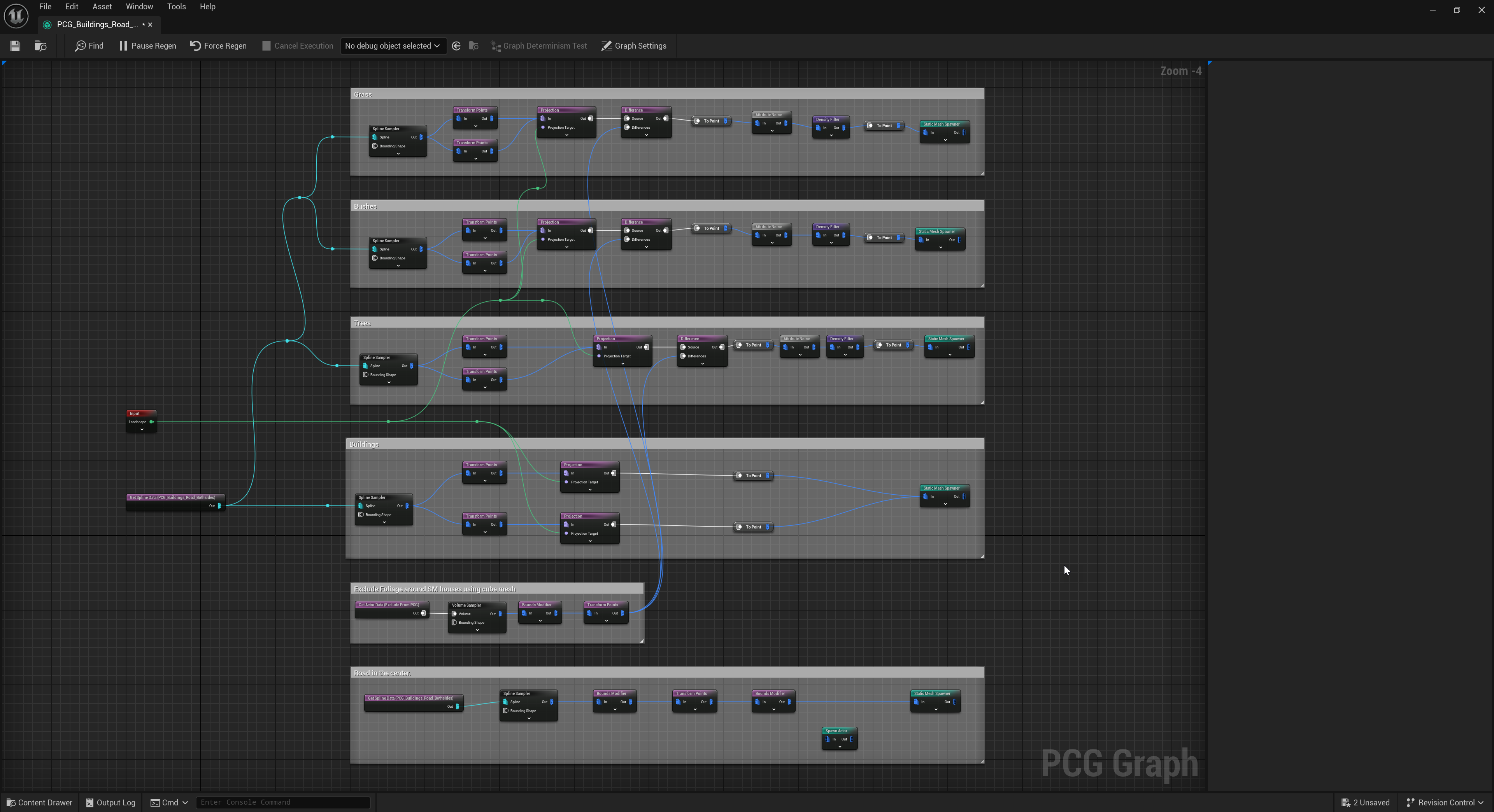 PCG BUILDING WITH ROADS AND FOLIAGES ON BOTH SIDES. – 3darchstuffs